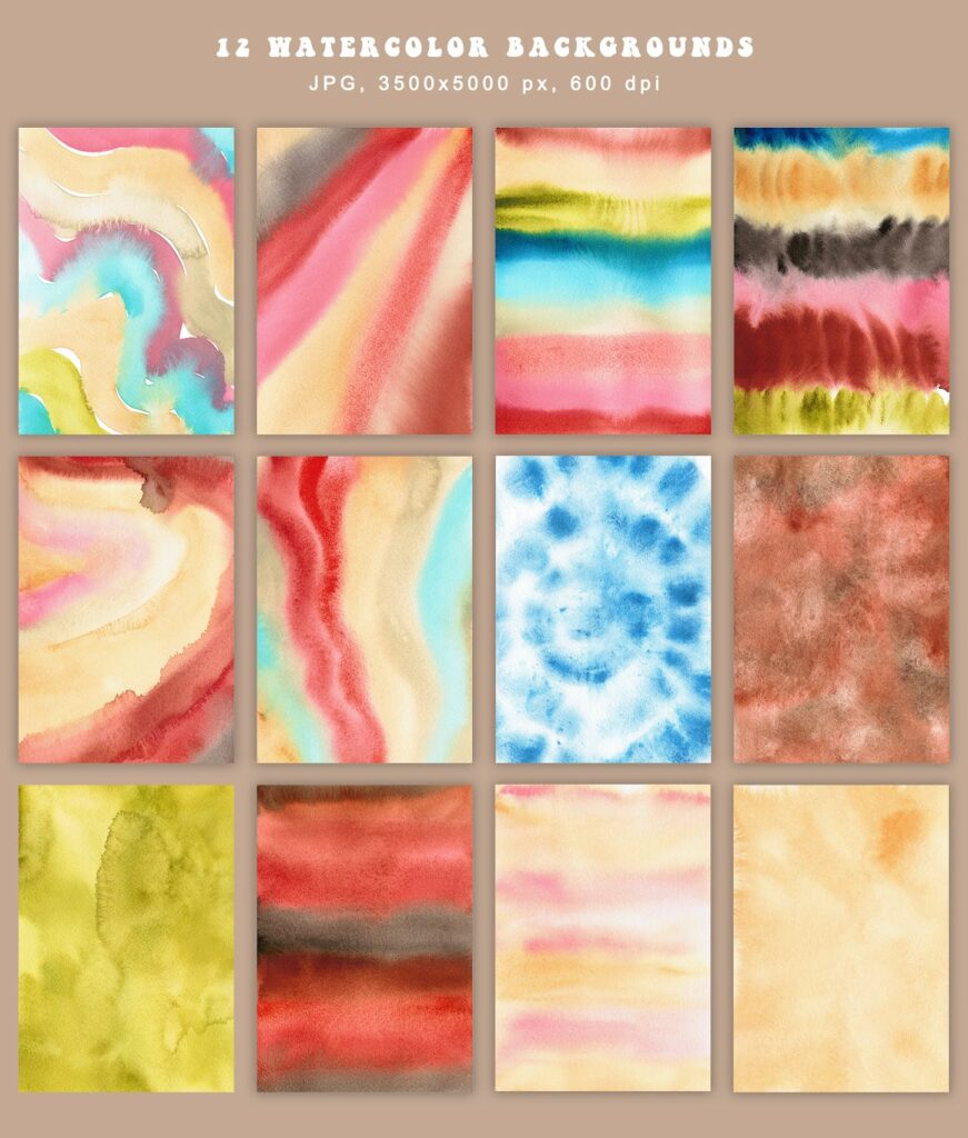 Retro Vibes - Watercolor Collection – MasterBundles