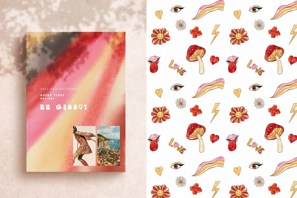 Retro Vibes - Watercolor Collection – MasterBundles