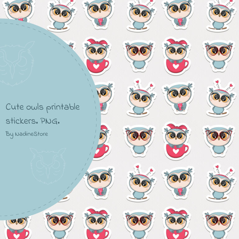 Cute Hearts Kawaii printable stickers. - MasterBundles