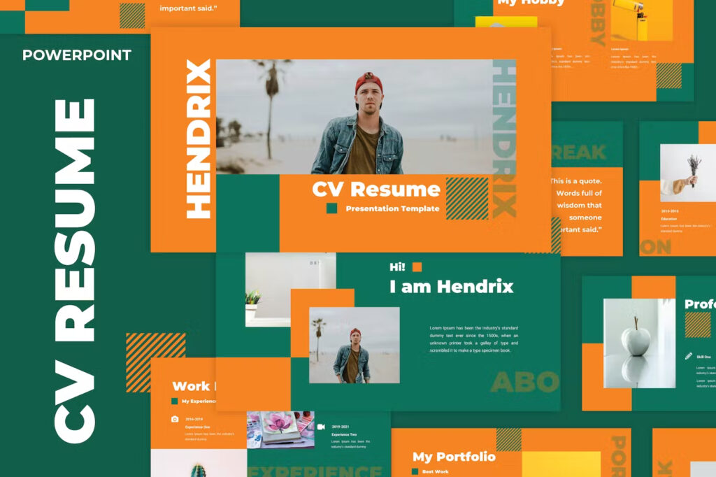 Hendrix - CV Resume Powerpoint Template – MasterBundles
