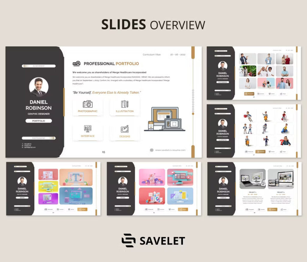 Savelet – CV Resume PPT Presentation Template – MasterBundles