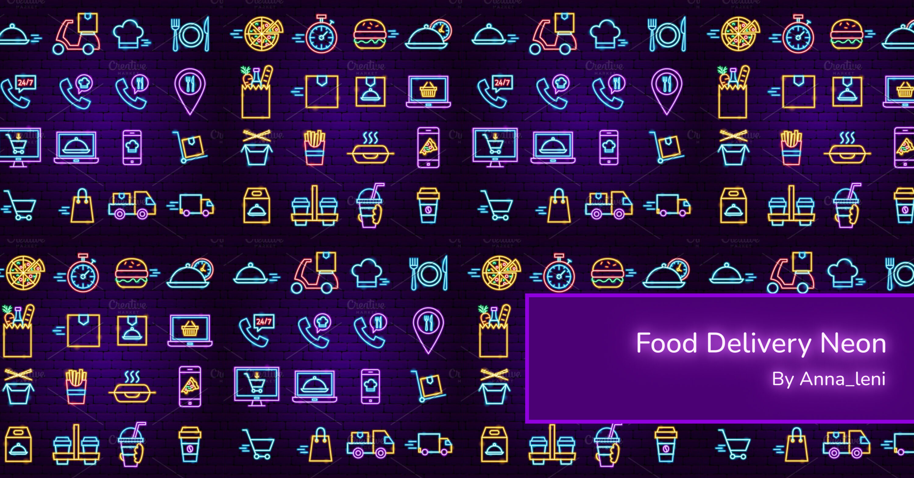 Food Delivery Neon – MasterBundles