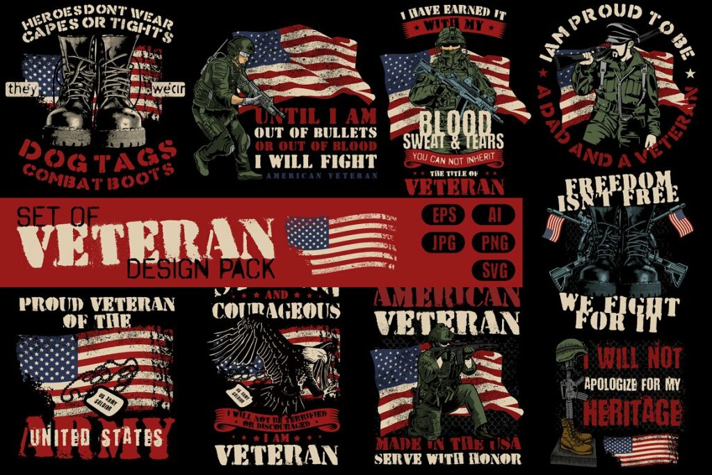 Set Of Veteran Design Pack – MasterBundles