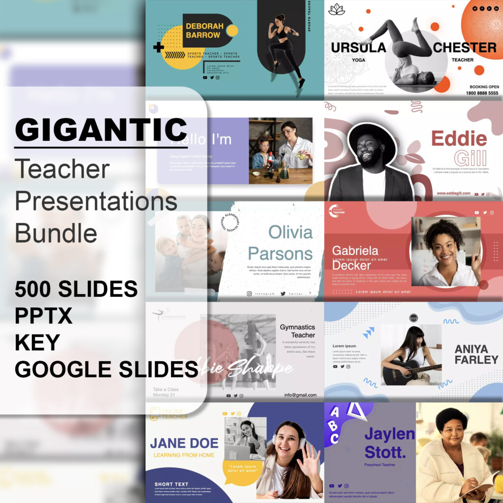 Gigantic Teacher Presentations Bundle: 500 Slides, PPTX, KEY, Google ...