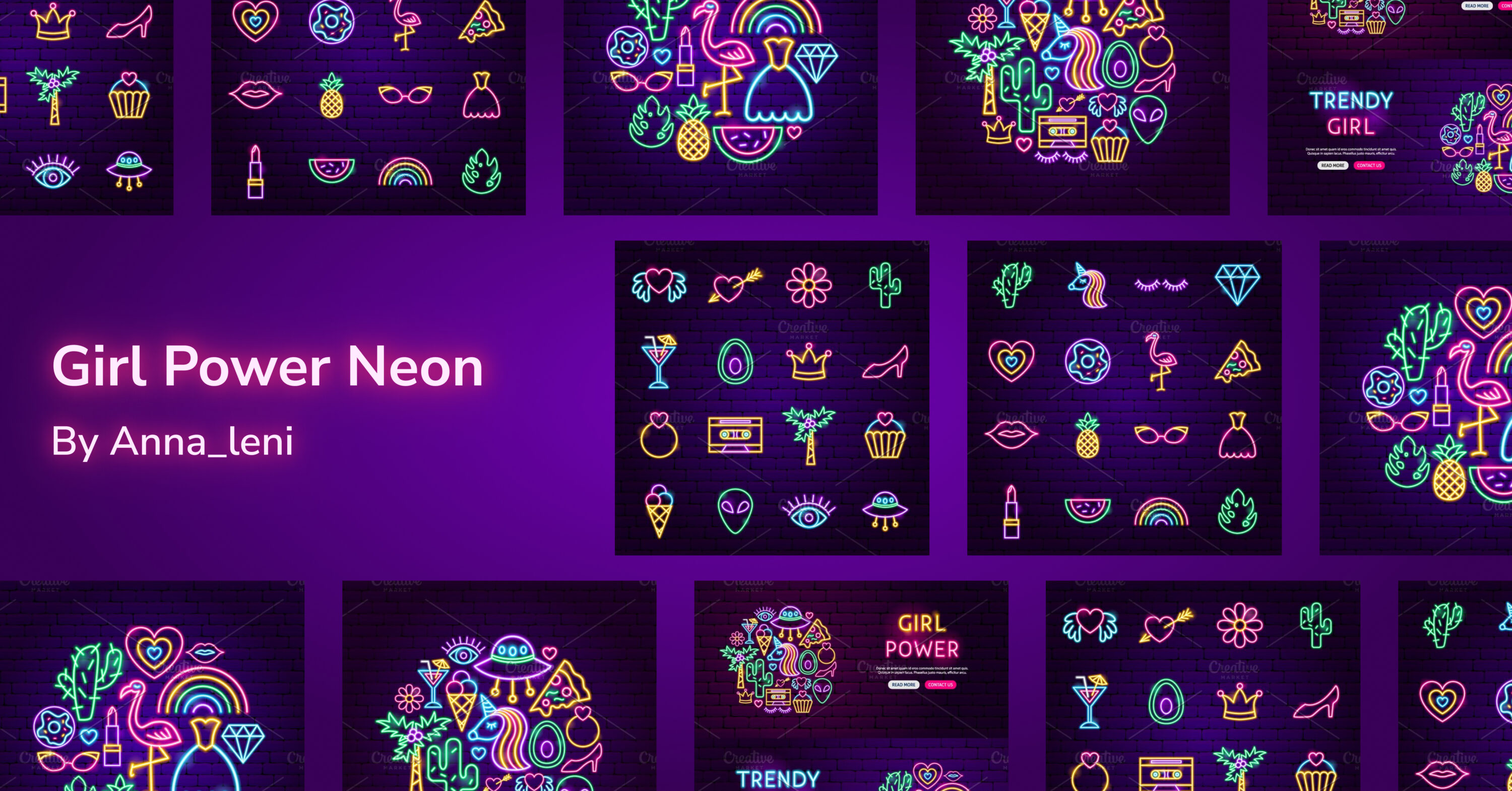 Girl Power Neon Outline Vector – MasterBundles