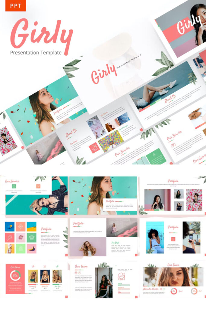 Girly Beautiful Powerpoint Template Masterbundles