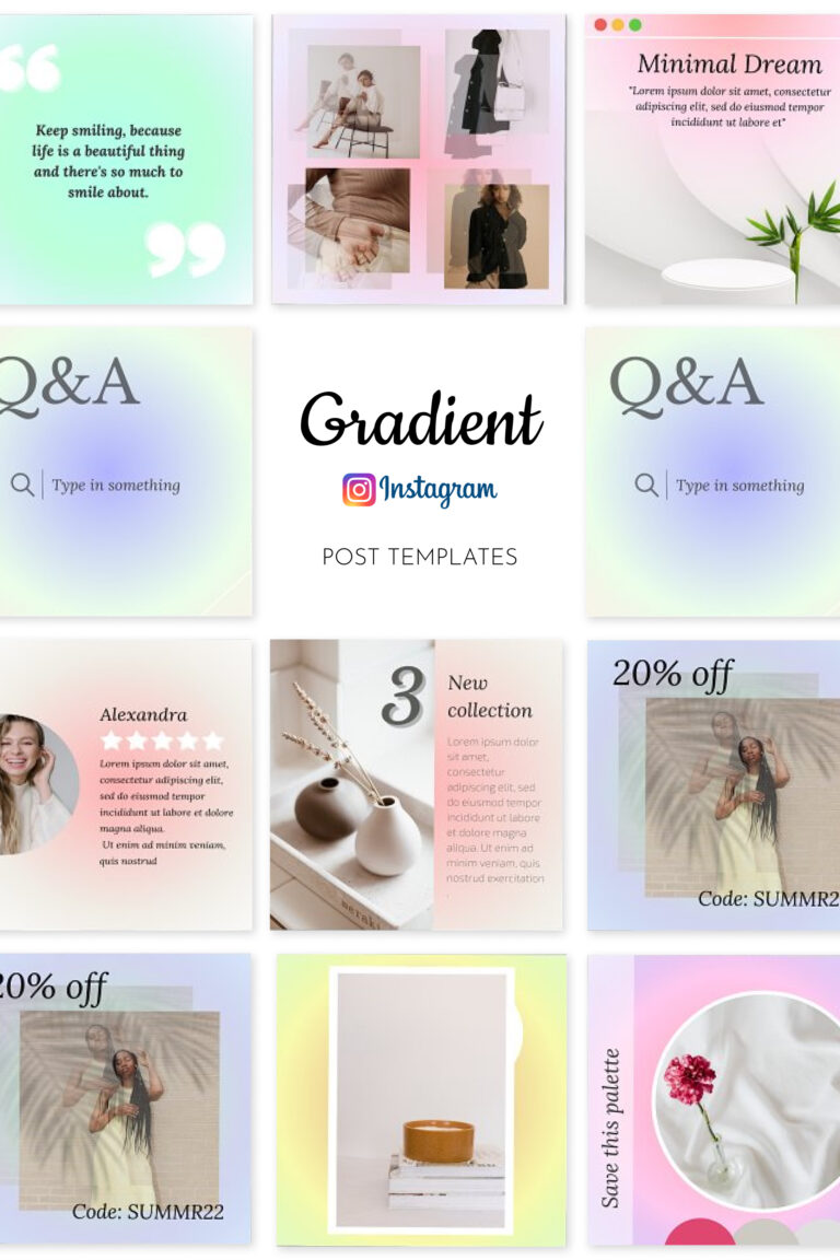 Gradient Instagram Post Templates – MasterBundles