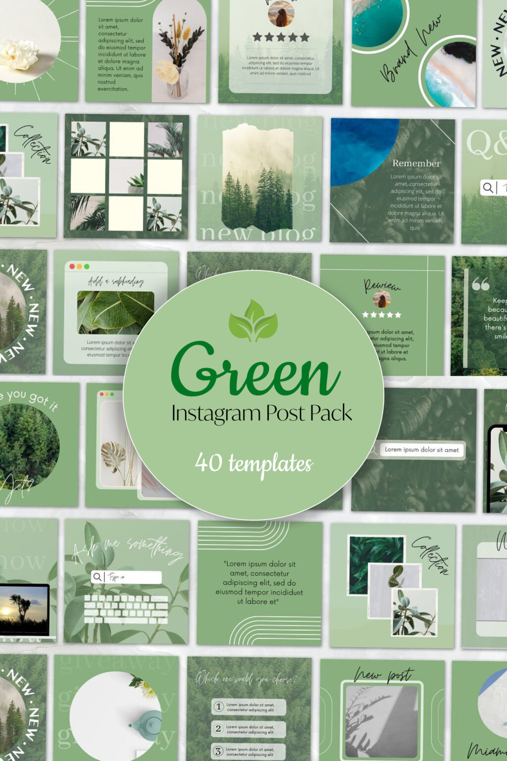 Green Instagram Post Pack – MasterBundles