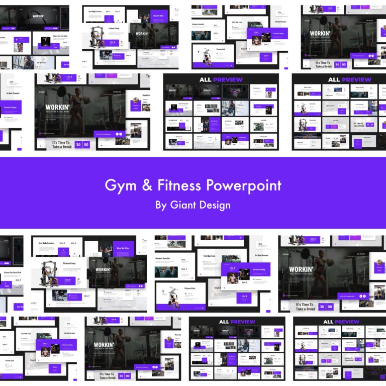 Energetic Gym Powerpoint Template | Master Bundles