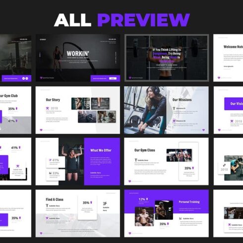 Gym & Fitness Powerpoint: 30 Slides | Master Bundles