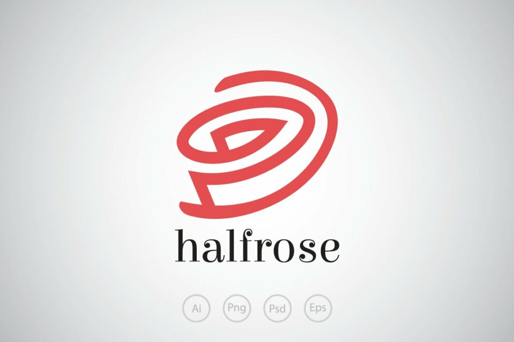 Half Rose Logo Template – MasterBundles