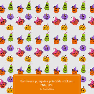 Halloween Pumpkins Printable Stickers. PNG, JPG. – MasterBundles