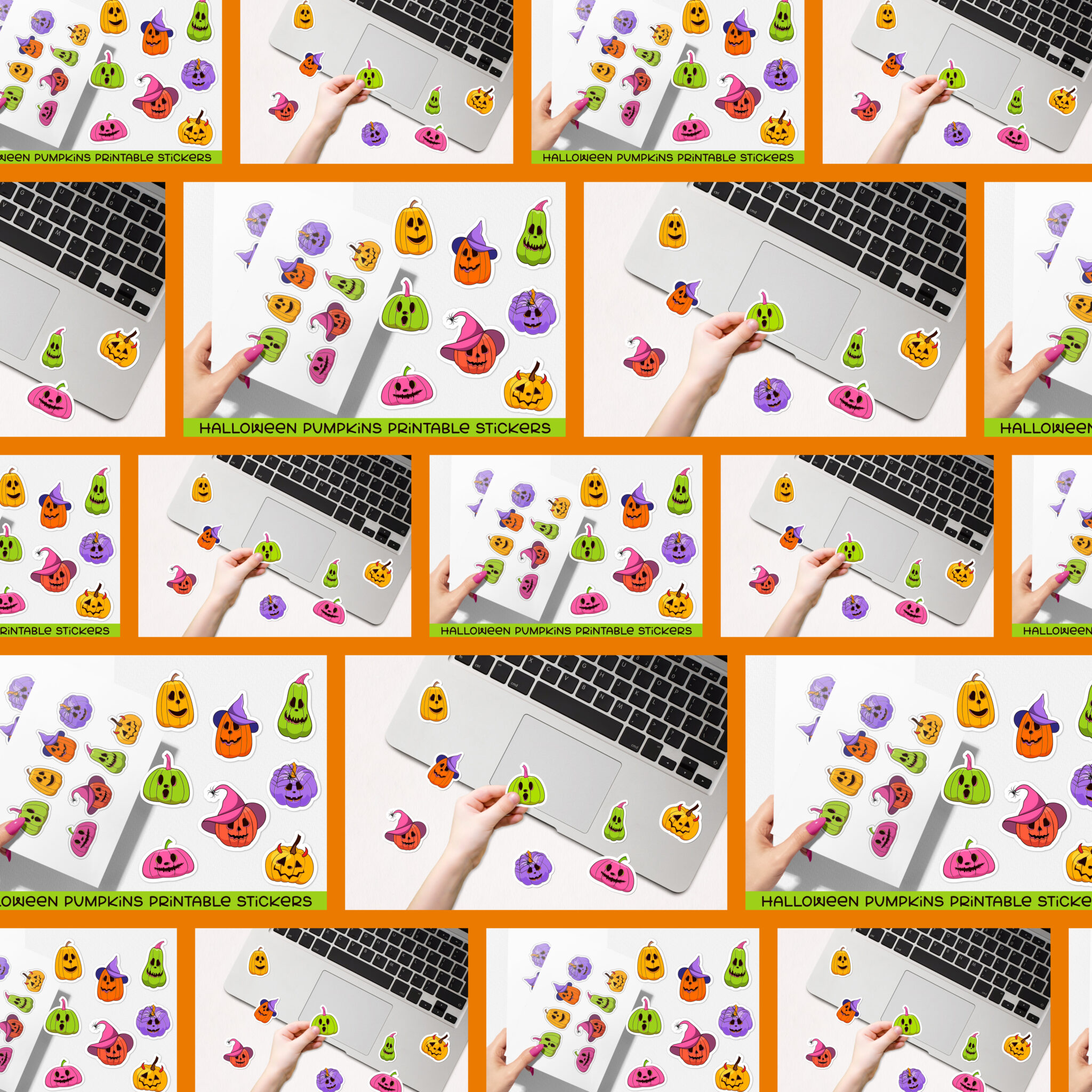 Halloween Pumpkins Printable Stickers. PNG, JPG. – MasterBundles