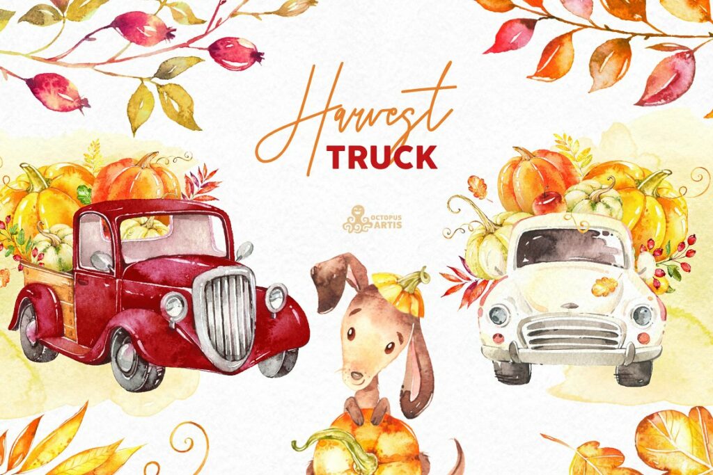 Harvest Truck. Fall Collection. – MasterBundles