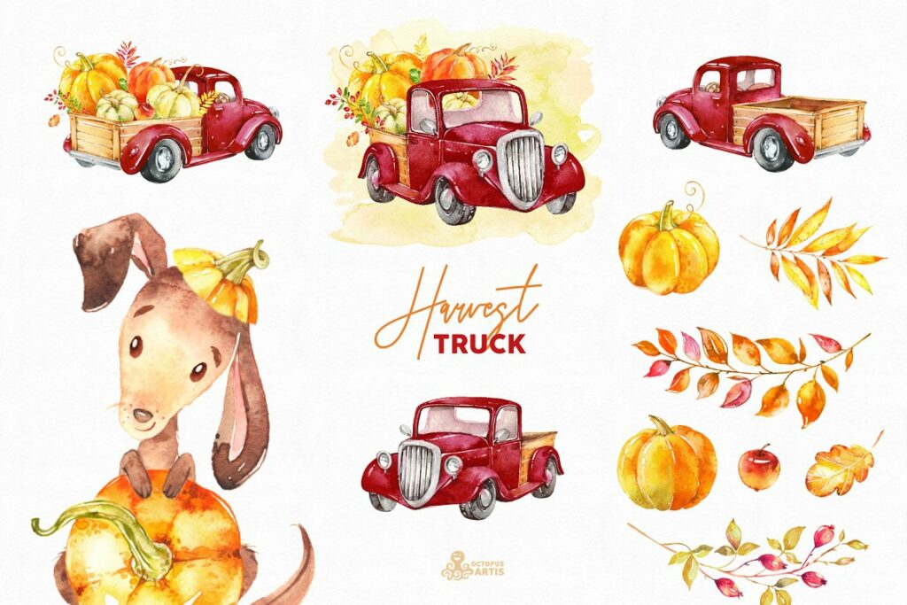 Harvest Truck. Fall Collection. – MasterBundles