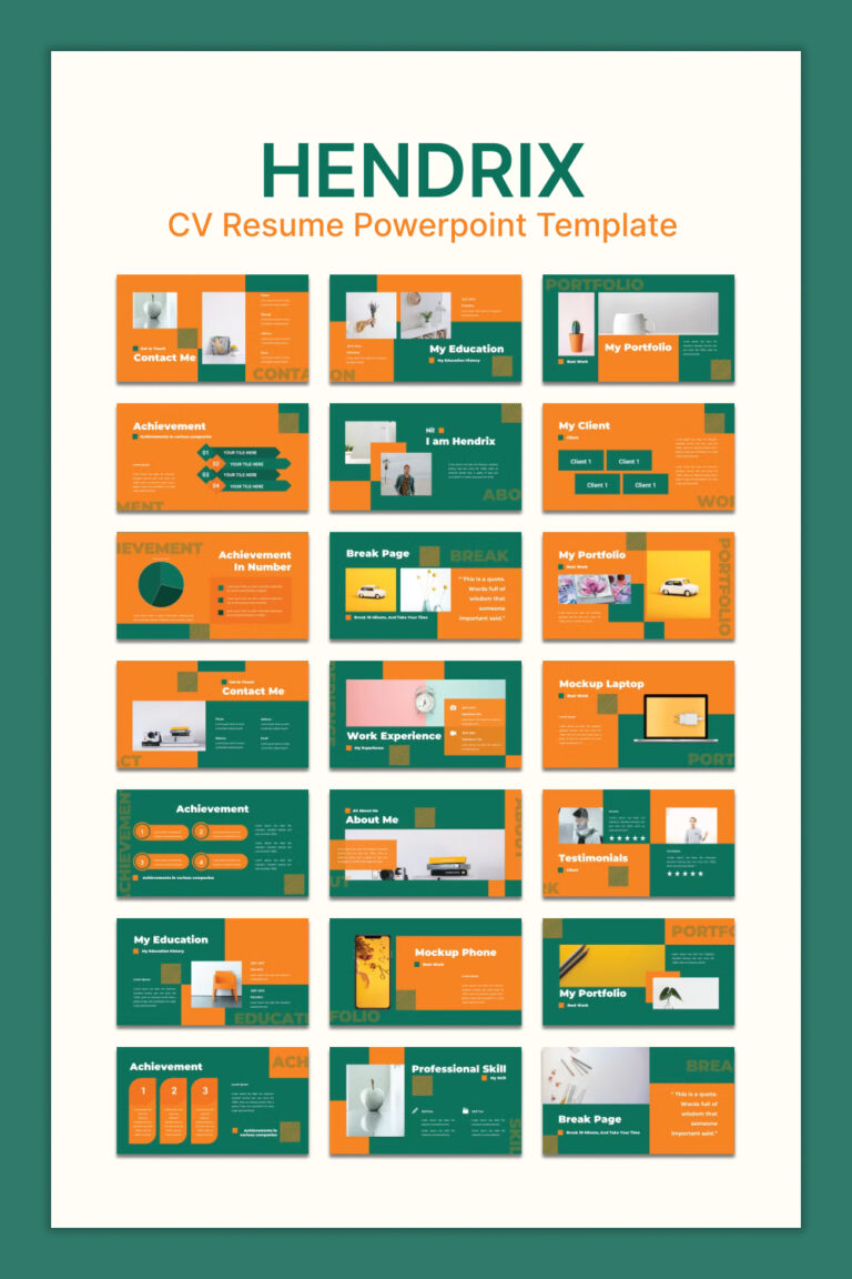 Hendrix - CV Resume Powerpoint Template – MasterBundles