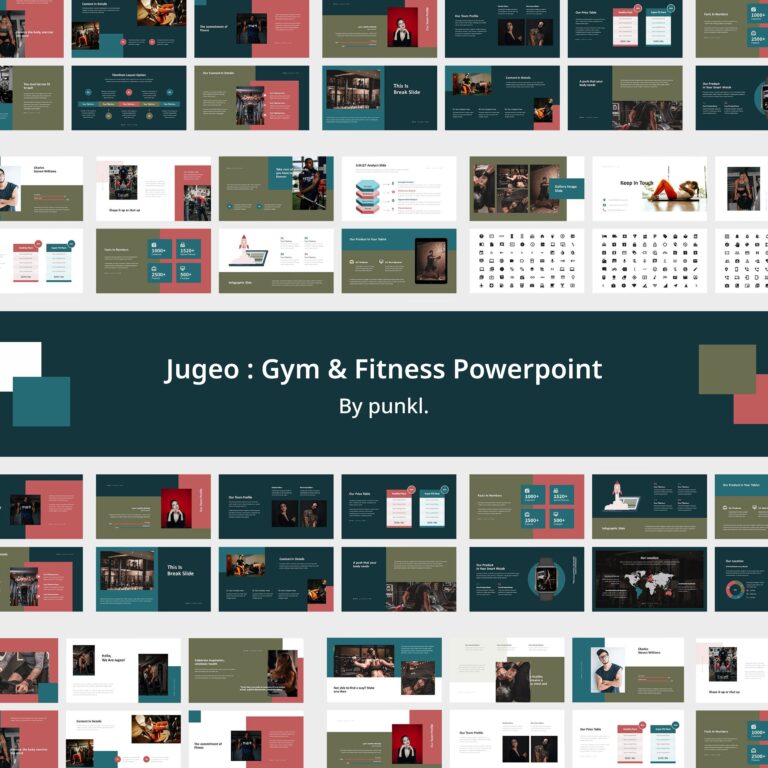 Gym & Fitness - Powerpoint Template 1200 Slides – MasterBundles