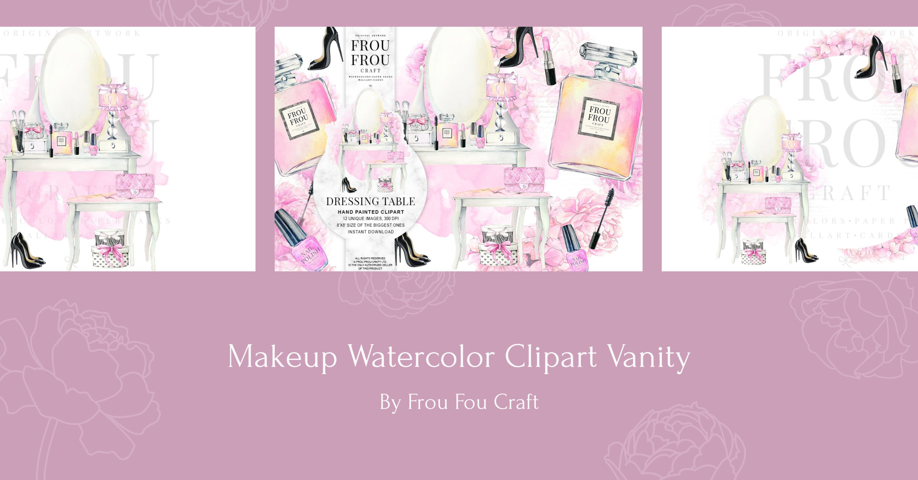 Makeup Watercolor Clipart Vanity – MasterBundles
