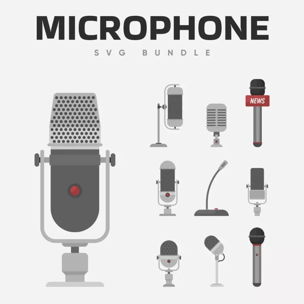 86 Colossal Microphone Vector SVG Bundle – MasterBundles
