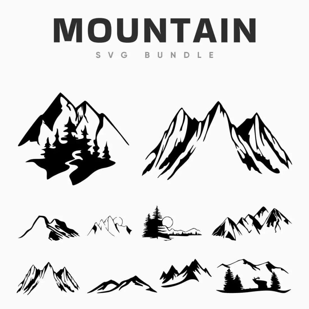 Mountain SVG Files Bundle: 150 Designs – MasterBundles