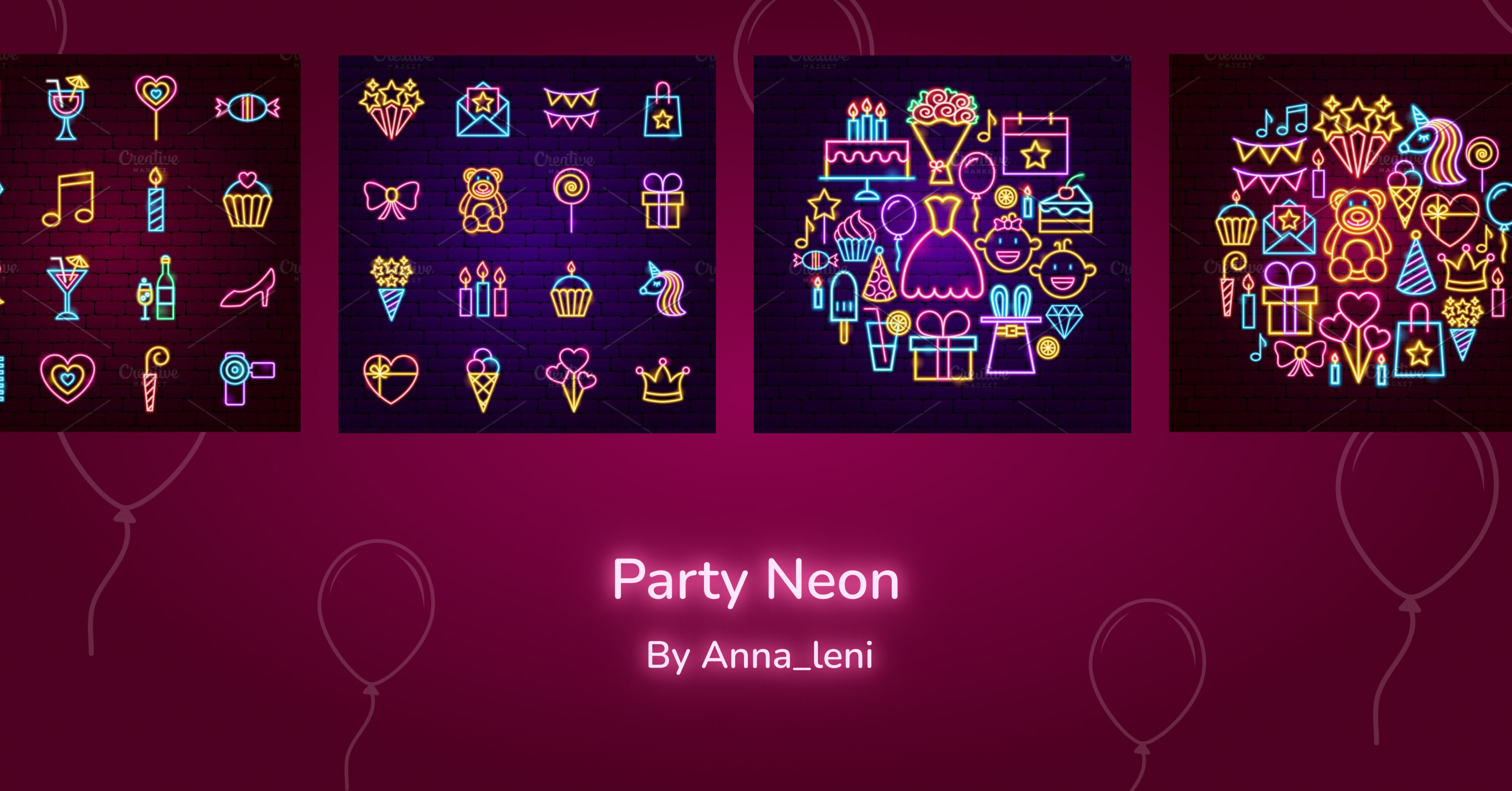 Party Neon Outline Vector Icons – MasterBundles