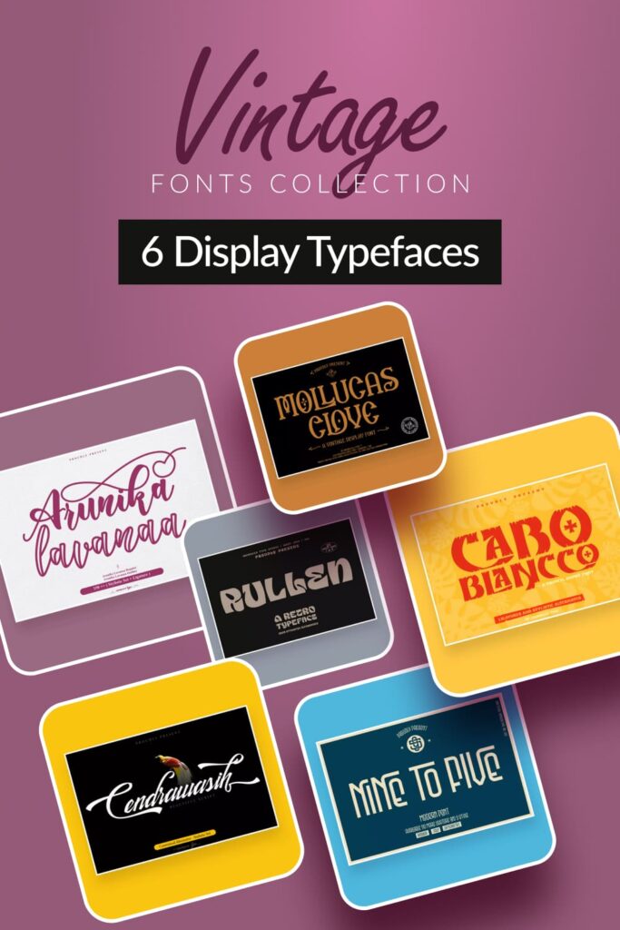 Vintage Fonts Collection: 6 Display Typefaces – MasterBundles
