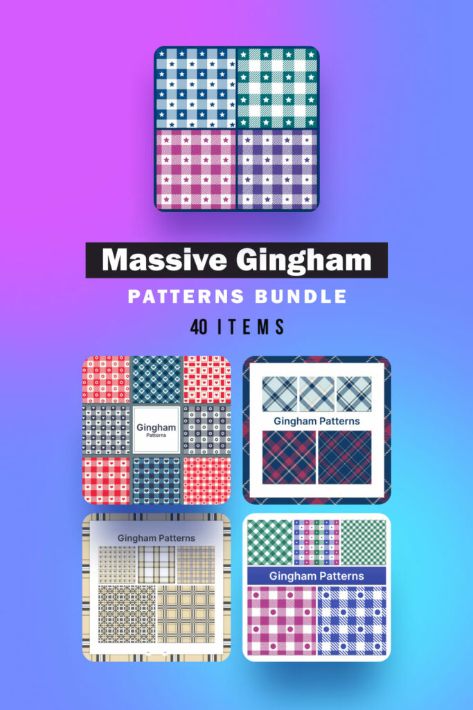 Massive Gingham Patterns Bundle: 40 Items – MasterBundles