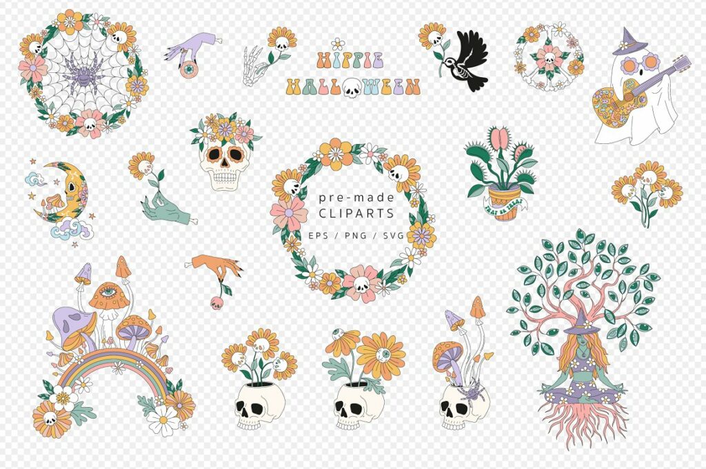 Hippie Groovy Halloween Graphics – MasterBundles