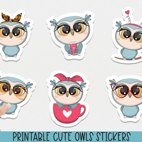 Cute Owls Printable Stickers. PNG. – MasterBundles
