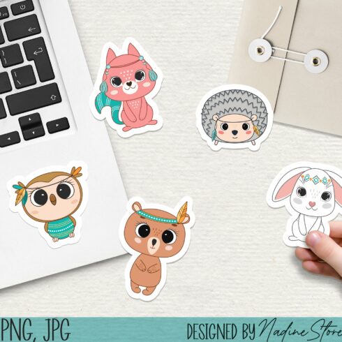 Woodland Animals Printable Stickers. EPS, JPG, PNG. | Master Bundles