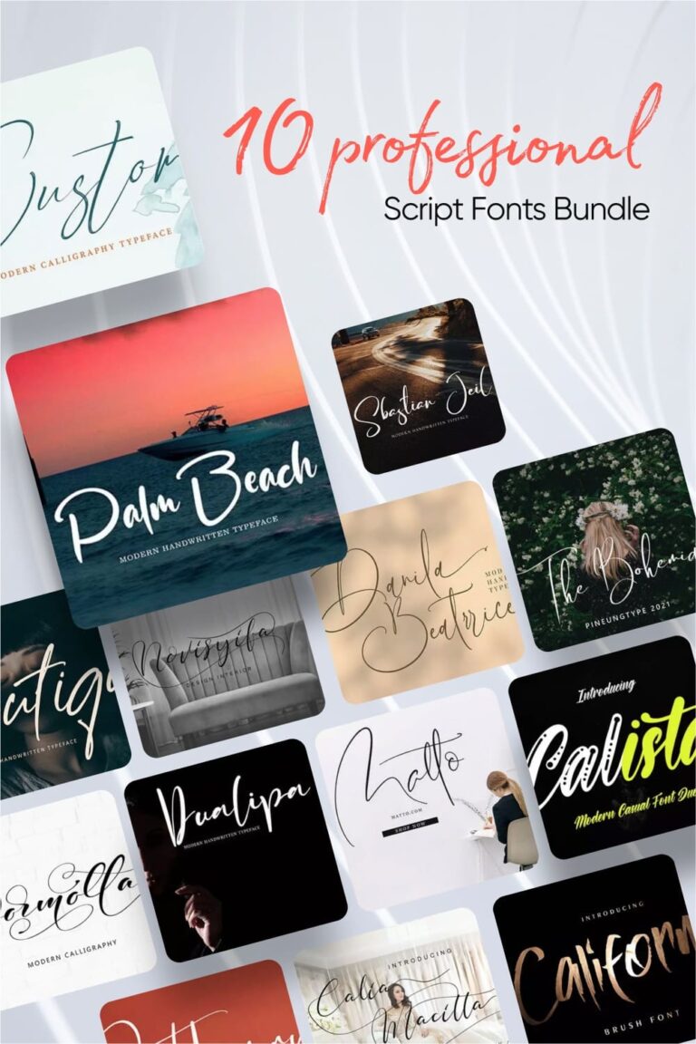 10 Professional Script Fonts Bundle – MasterBundles