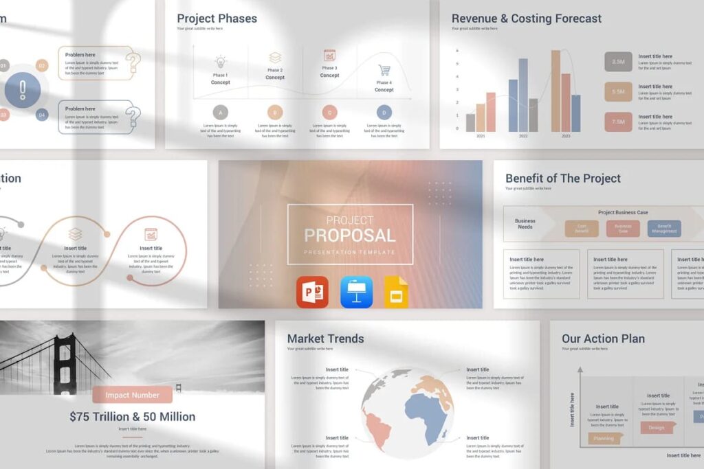 Project Proposal PowerPoint Template PPTX, KEY, Google Slides ...