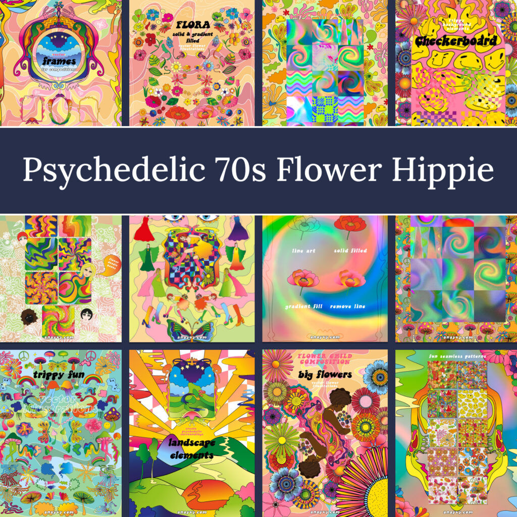 Psychedelic 70s Flower Hippie – MasterBundles