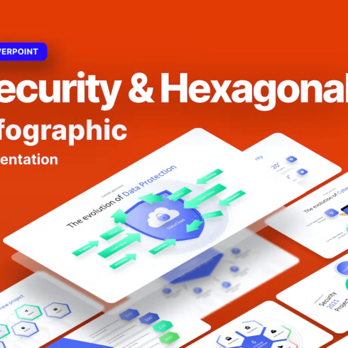 Security & Hexagonal PowerPoint Template | Master Bundles