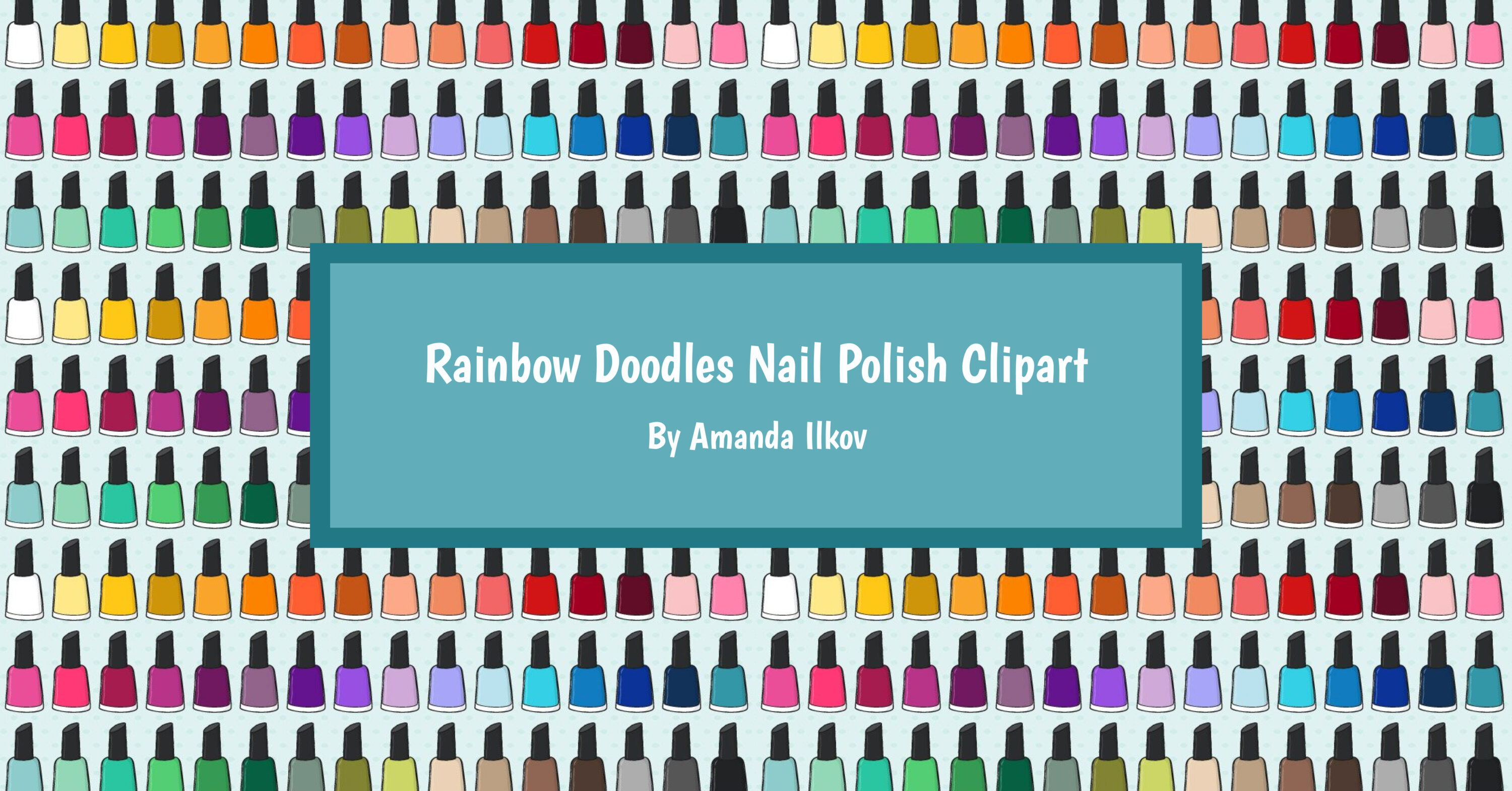 Rainbow Doodles Nail Polish Clipart – MasterBundles