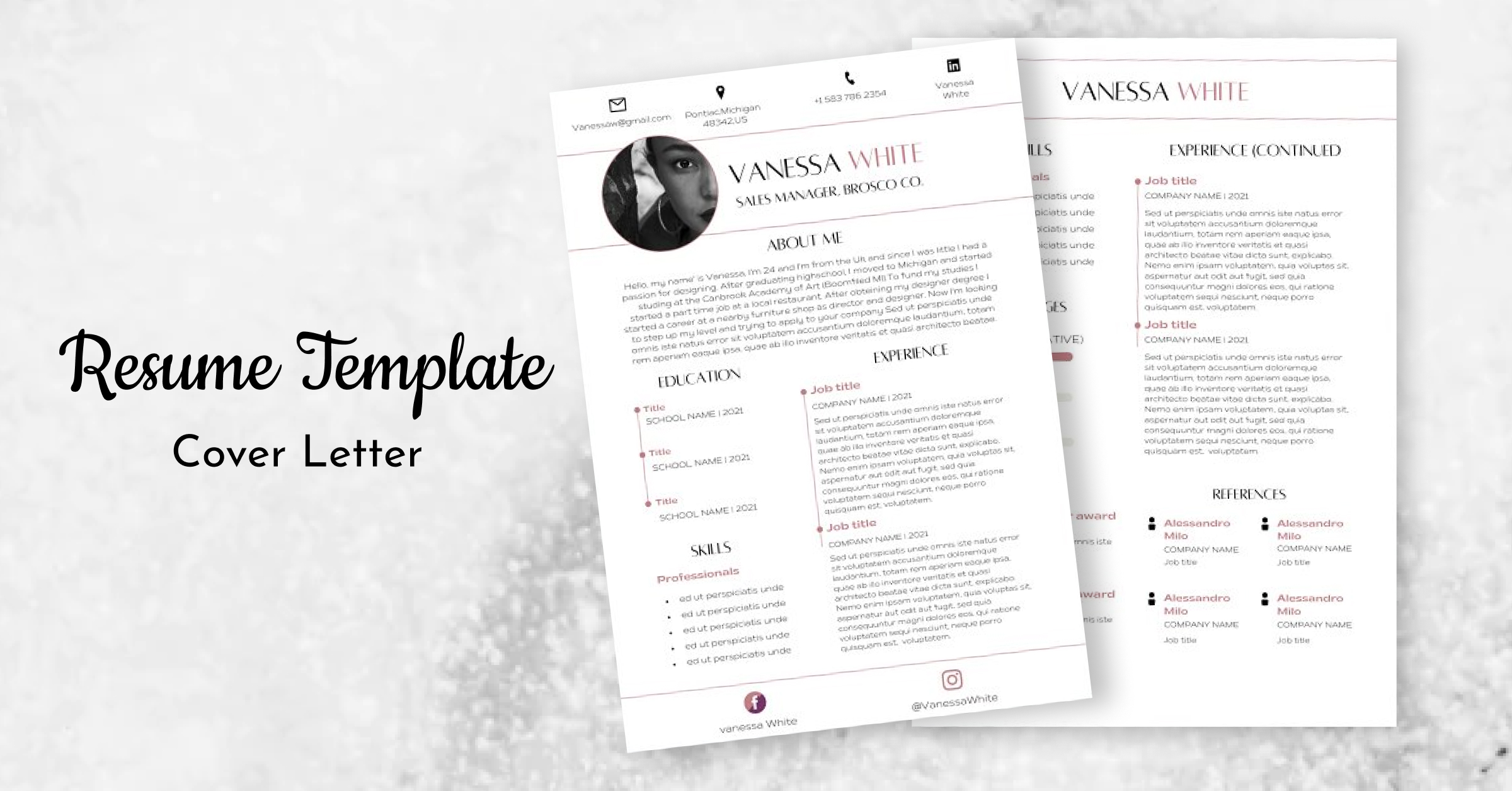 Resume Template , Cover Letter – MasterBundles