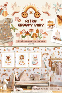 Retro Groovy Baby Collection – MasterBundles