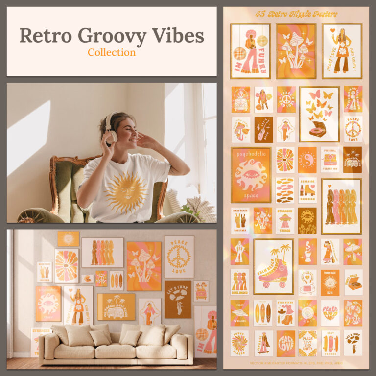 Retro Groovy Vibes Collection – MasterBundles