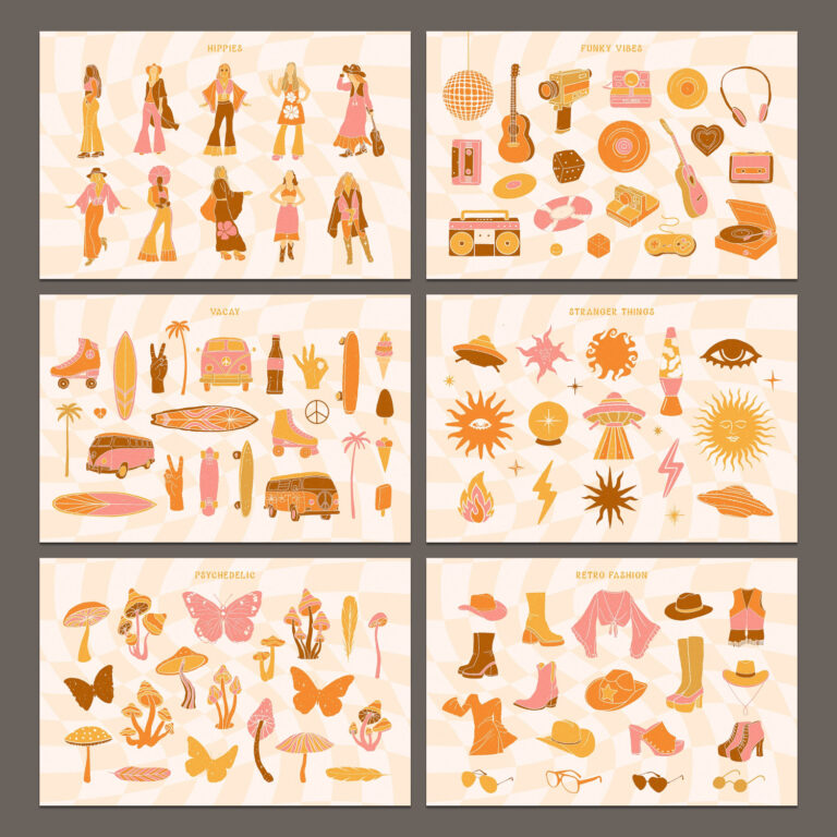 Retro Groovy Vibes Collection – MasterBundles