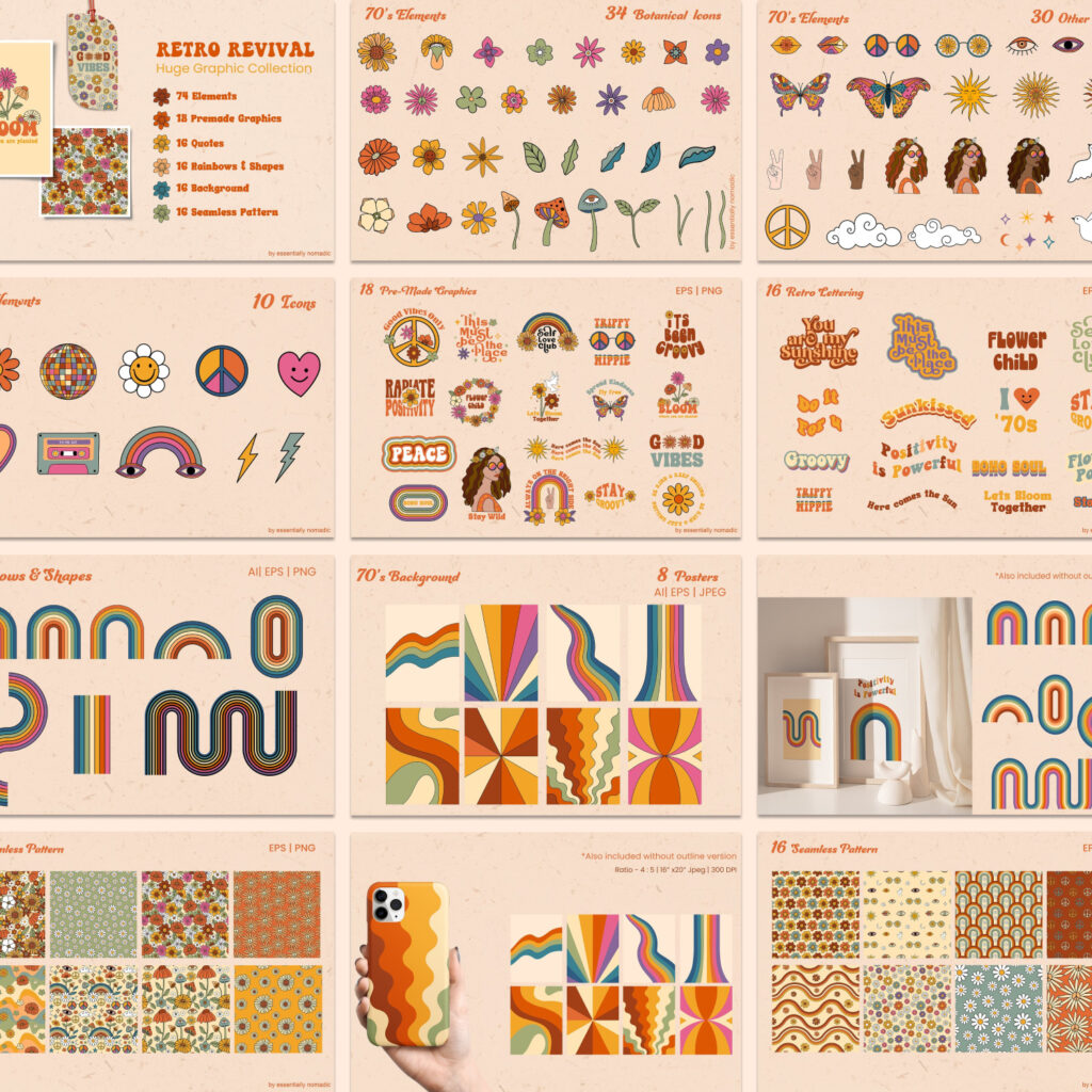 Retro Revival 70s Graphic Collection – MasterBundles