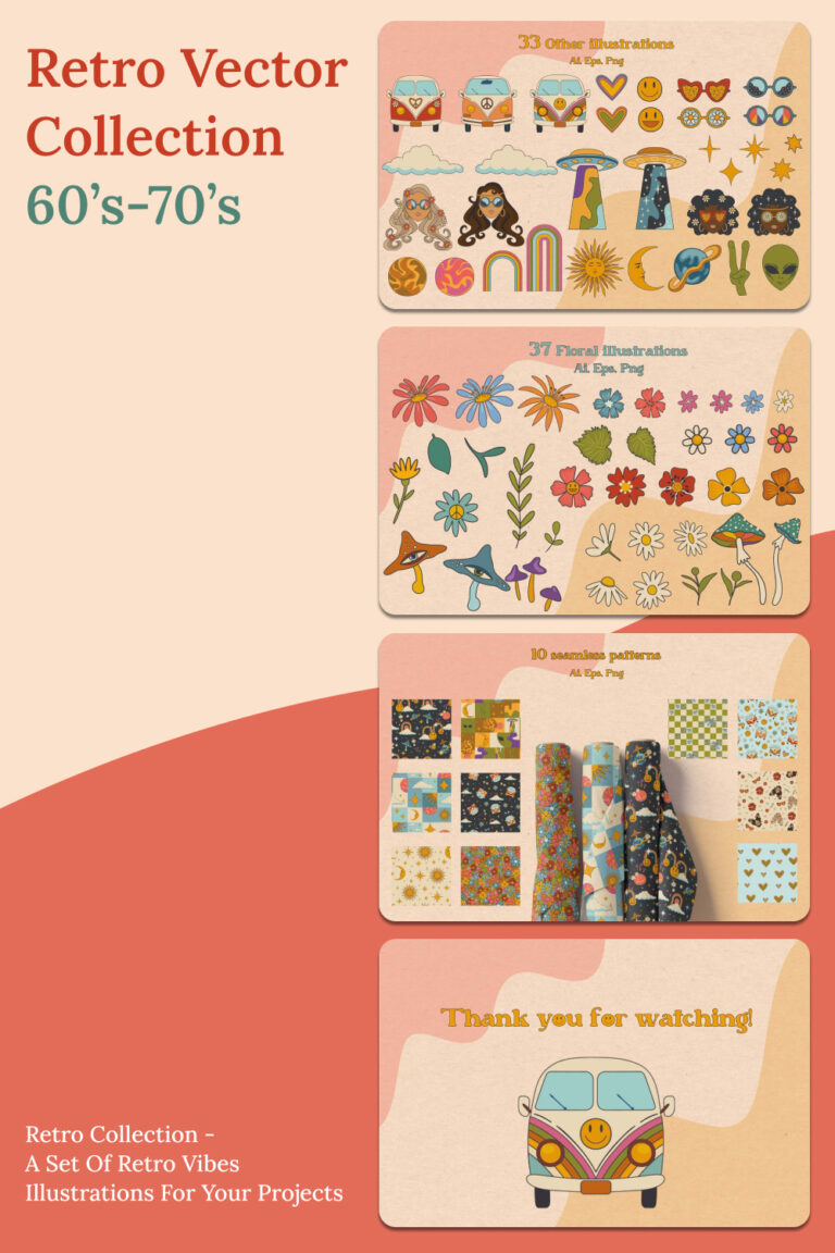 Retro Vector Collection 60’s-70’s – MasterBundles