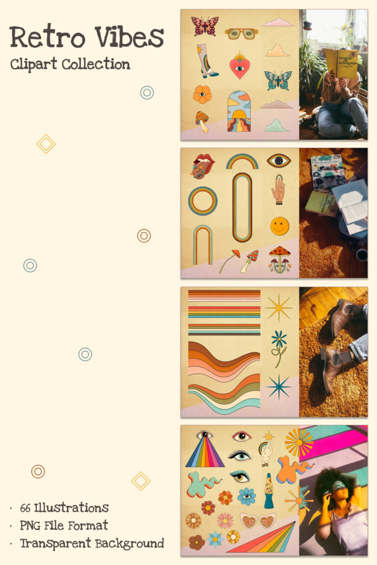 Retro Vibes Clipart Collection – MasterBundles
