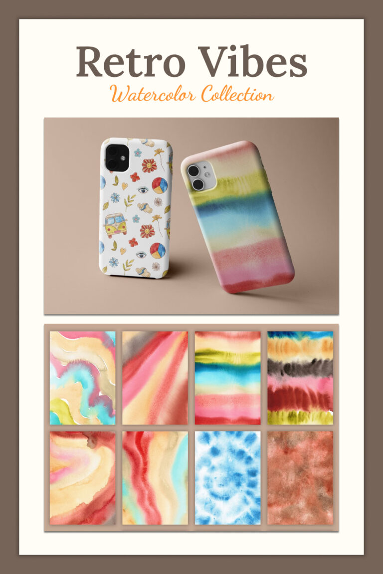 Retro Vibes - Watercolor Collection – MasterBundles