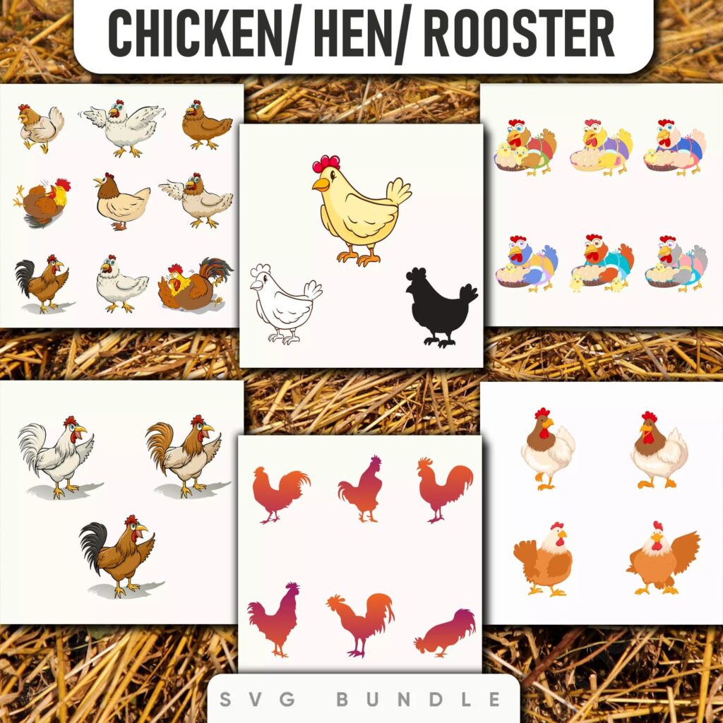 Rooster & Chicken SVG Bundle – MasterBundles