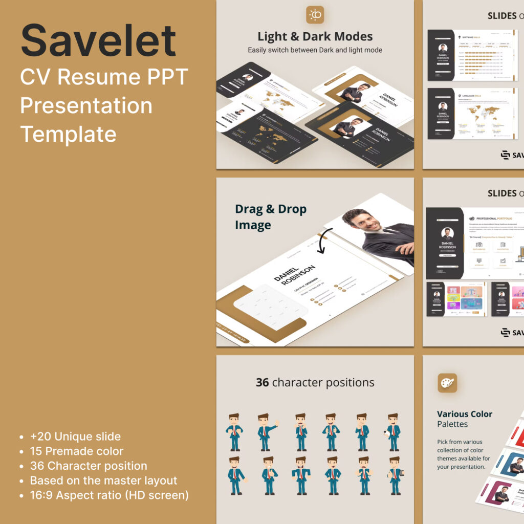 Savelet – CV Resume PPT Presentation Template – MasterBundles