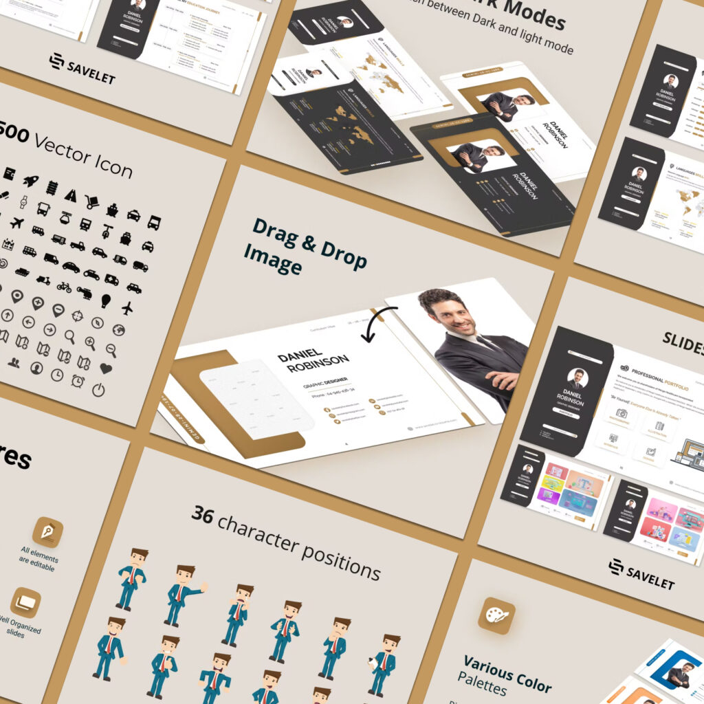 Savelet – CV Resume PPT Presentation Template – MasterBundles