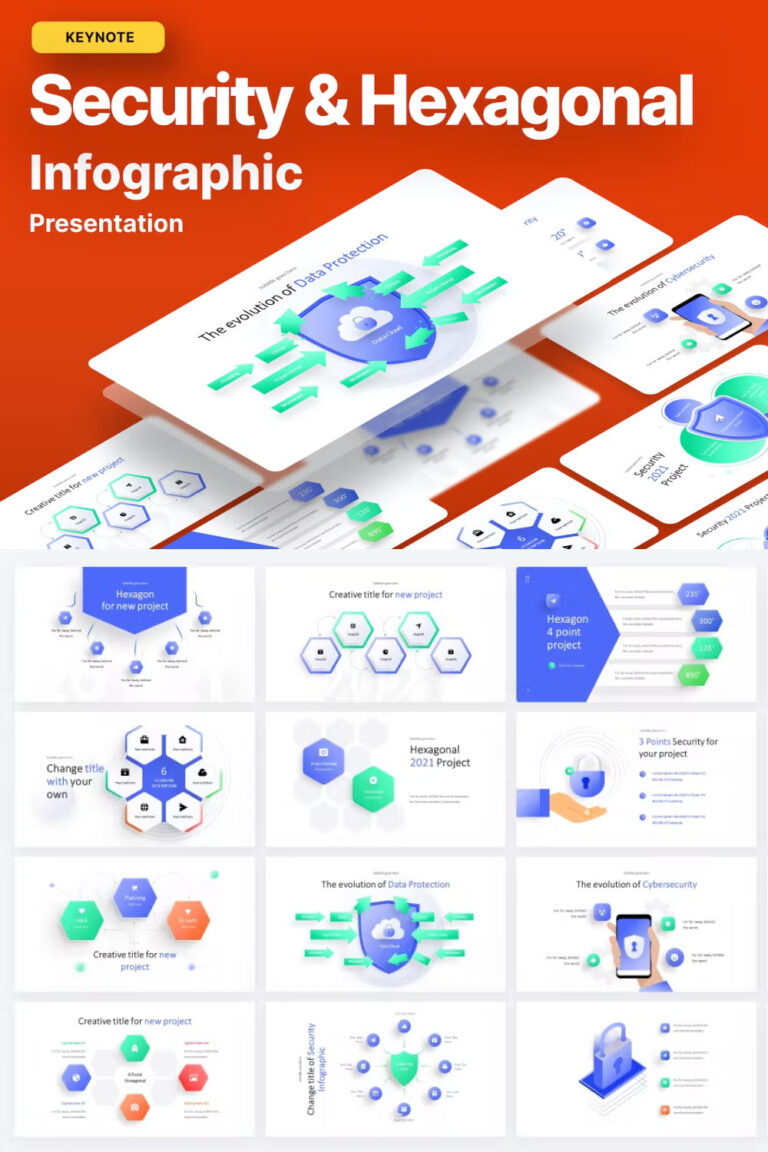 Security & Hexagonal Infographic Template – MasterBundles