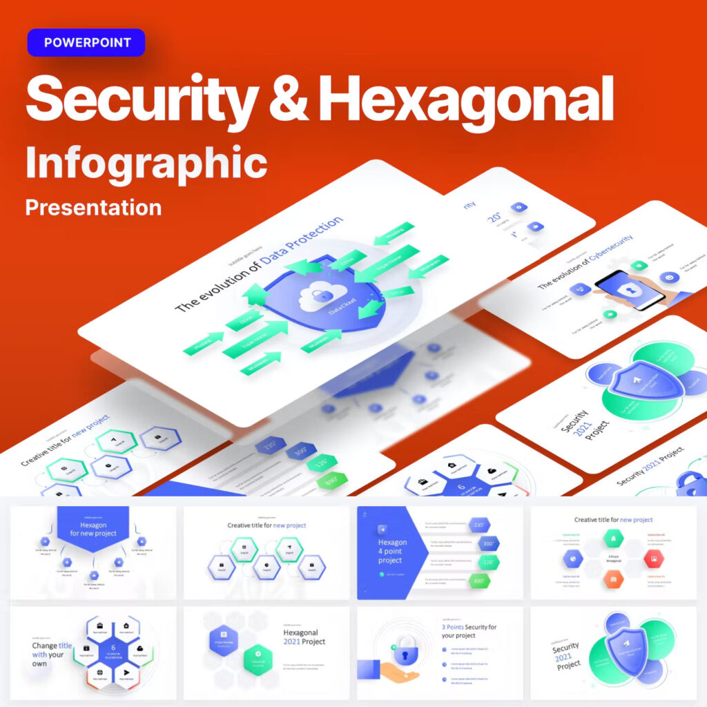 Security Hexagonal Powerpoint Template Masterbundles