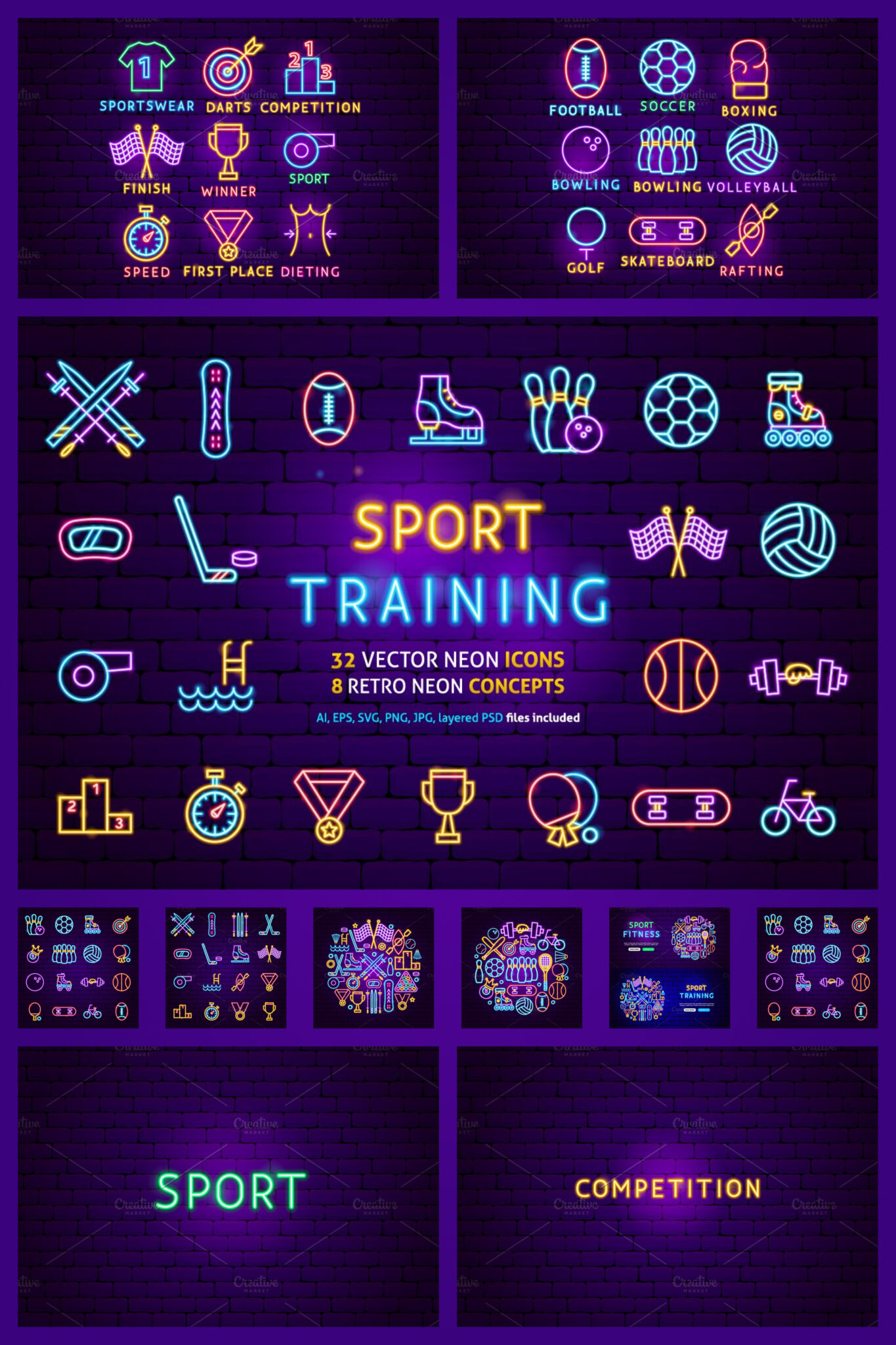 Sport Neon Icons – MasterBundles