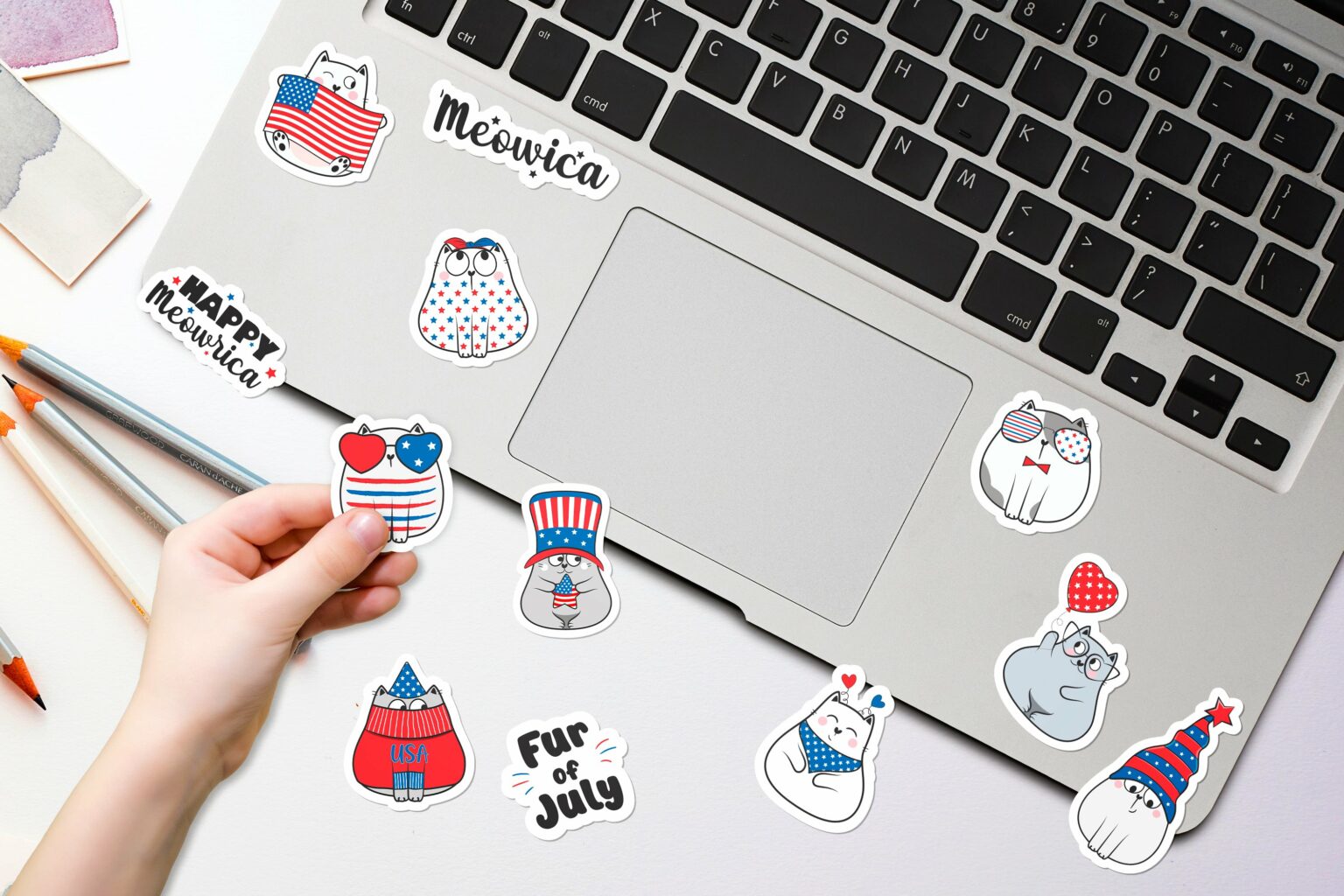 Fat Patriotic Cat Printable Stickers. PNG, JPG – MasterBundles